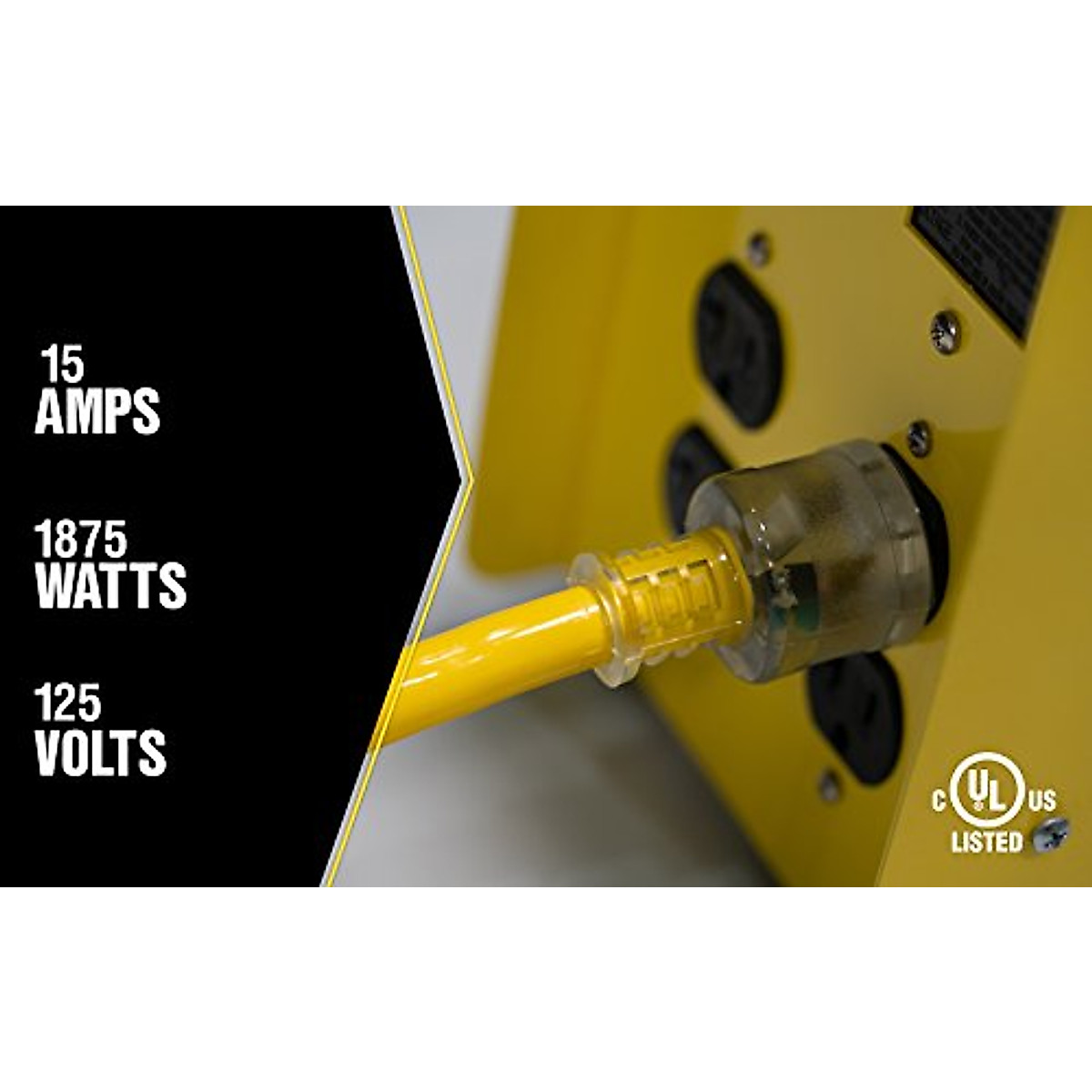 Yellow Jacket 2805 10/3 Heavy-Duty 15-Amp SJTW Contractor Extension Cord with Lighted End; 50-Feet