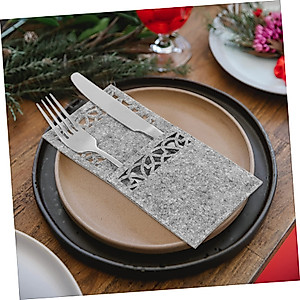 Didiseaon 32 pcs Christmas cutlery bag christmas decorations adornos para mesa de tabletop decor santa cutlery holder christmas tableware pouches xmas cutlery holder rectangle cover
