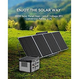 200W 36V Portable Solar Panel with MC4 Output for Power Station, Foldable Solar Panel with Adjustable Kickstand, Waterproof Solar Charger for Solar Generator Camping RV Off-Grid