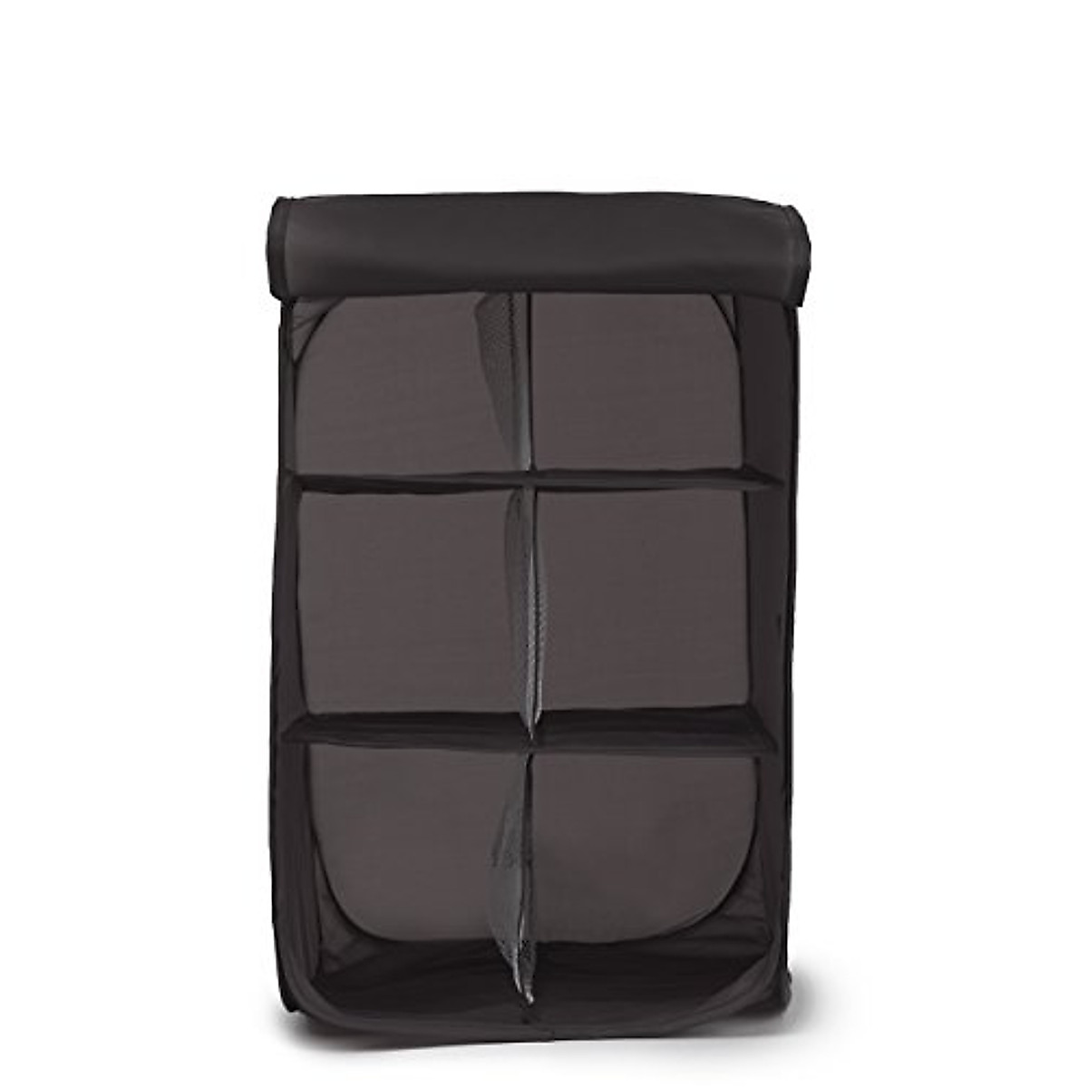 Hidden Assets Unique Pop-up & Portable 6 Cell Shoe Bin Organizer - Perfect for Office, Locker, College Dorm Room, Travel Accessory, or Home. Use as Shoe Box, Shoe Storage, and Shoe Holder. (BLACK)
