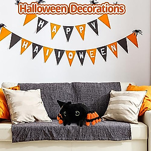MUFEIRUO Halloween Stuffed Animal Spider Plush Toys, Cute Black Spider Stuffed Animal with Witch Hat, Kawaii Halloween Plush Spider for Halloween Decorations