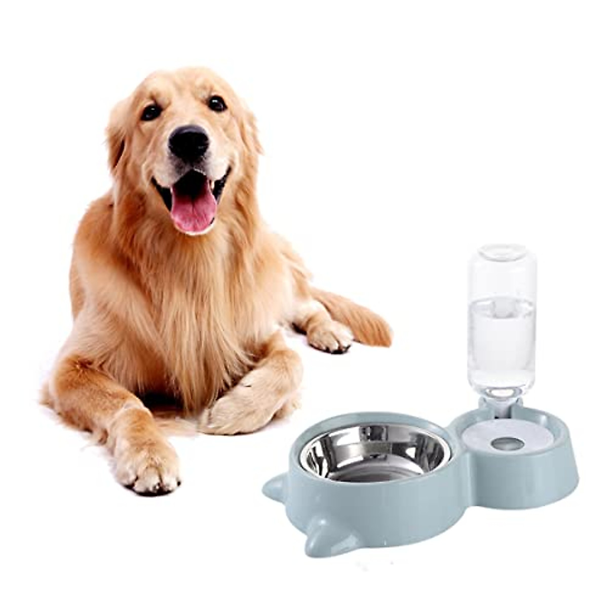 Balacoo Pet Supplies Dual Cat Water Food Bowl Feeder Drinking Blue Feeding Dog for