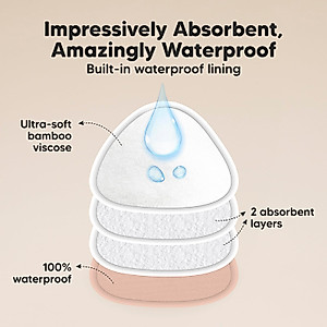 Keababies Reusable Nursing Pads and Nursing Pads Breast Pads for Breastfeeding - 8 Washable Breastfeeding Pads + Wash Bag - Nursing Bra Nipple Pads for Breastfeeding, Pumping Bra Reusable Breast Pads