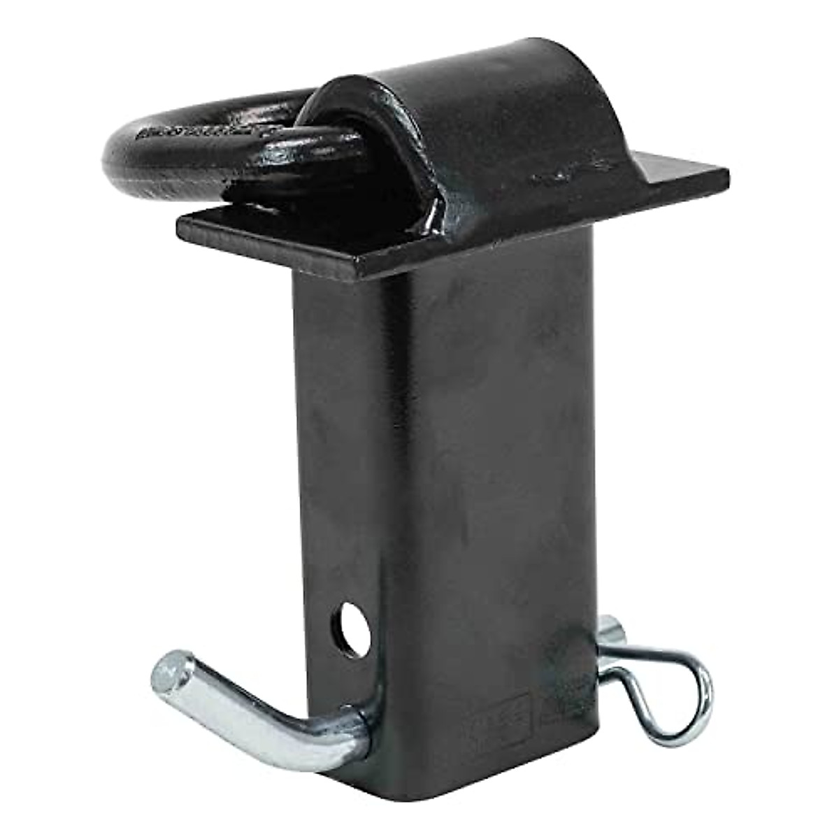 Mytee Products (4 Pack) Heavy Duty Adjustable Trailer Stake Pocket -Small 5/8 Inch Forged D Ring Black Powder Coated w/ 1/2" Hitch Pin, Load Limit 5400 lbs; 2 Adjustable Holes | Stake Pocket D-Ring