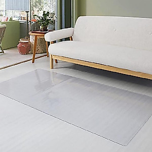 Clear PVC Desk Chair Mat 2mm Clear Floor Protector Carpet for Hard Surface Floors, Area Rug Clear Rug Runners for Hallways, Multipurpose Vinyl Roll for Wood Floor/Tile/Table Pad,60/80/100/120/140/160c