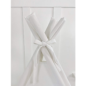 Domestic Objects | Play Tent Bed Canopy | Teepee for Mattress | 100% Cotton Canvas | Premium Quality (Crib/Cot No Door) (White)