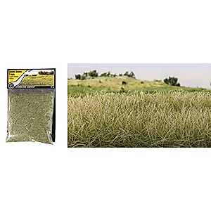 Woodland Scenics Static Grass, 4mm Light Green, 7mm Light Green, 4mm Straw, and 7mm Medium Green (Pack of 4) - with Make Your Day Paintbrushes