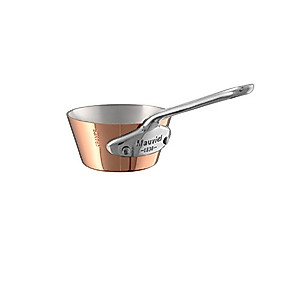 Mauviel M'150 S 1.5mm Polished Copper & Stainless Steel Mini Splayed Saute Pan With Cast Stainless Steel Handles, 3.54-in, Made In France
