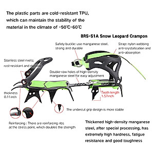 BRS HuaYe Professional Edition Fourteen Teeth Ice Crampons Winter Snow Boot Shoe Covers Gripper BRS-S1A