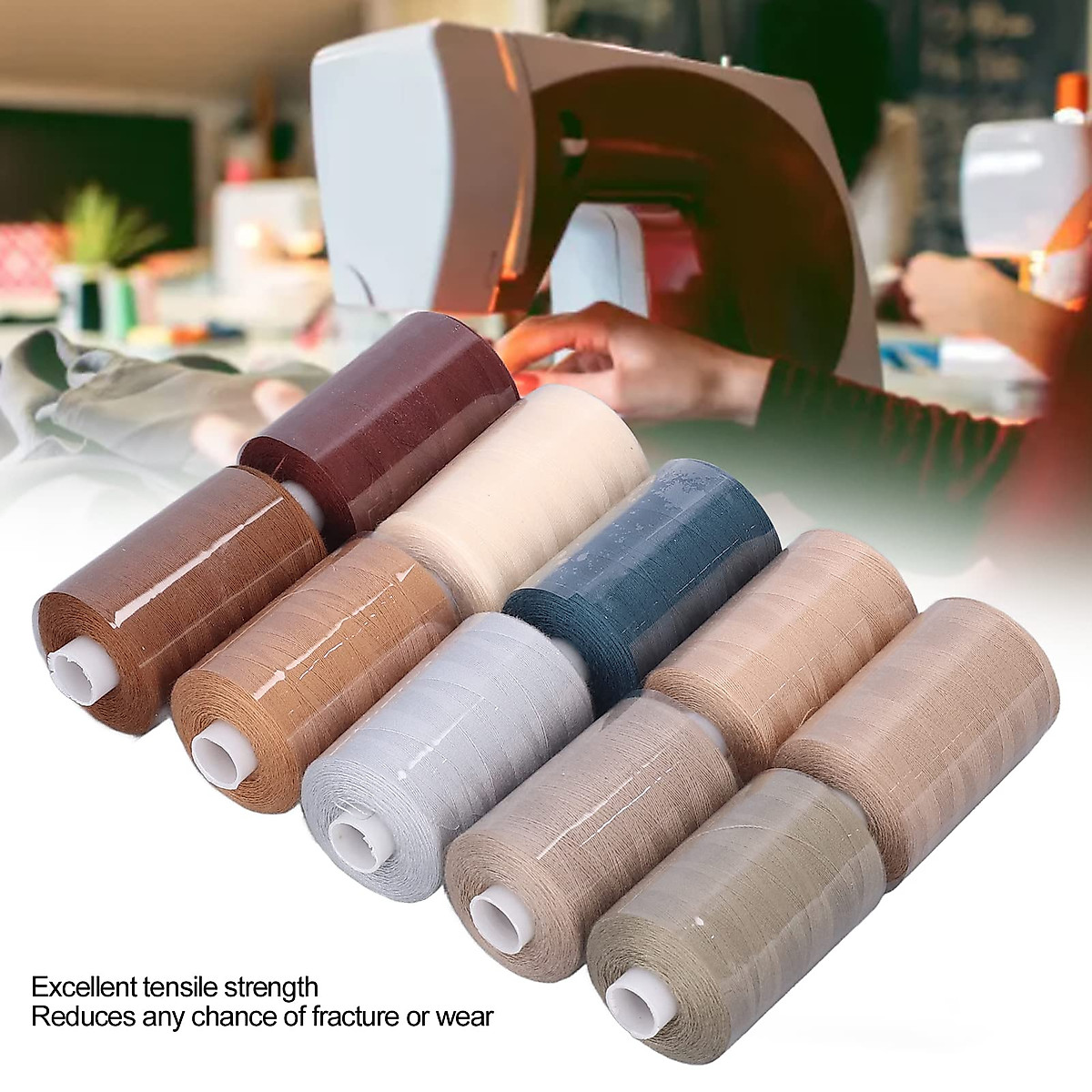 PESUMA Colorful Sewing Machine Thread Set - 10 Gray Series Polyester Embroidery Tools with Excellent Tensile Strength - Sewing Thread for All Your Sewing Projects