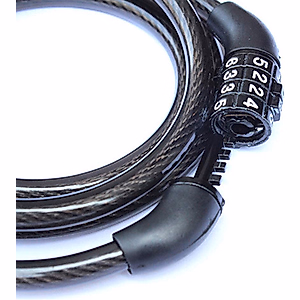 Bicycle Locks Heavy Duty Anti Theft Bike Lock Bike Lock 4 Digit Code Combination Bicycle Security Lock Bike Cable Basic Coiling Resettable Combination Cable Bike Lock, for Bicycle Outdoors