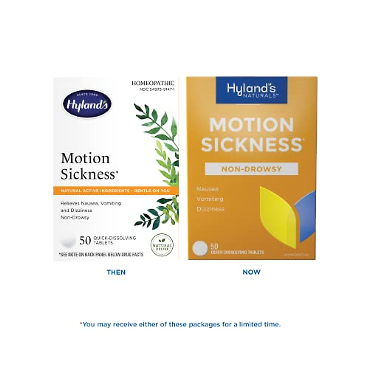 2 Packs of Hyland's Motion Sickness - 50 Tablets by Hyland's Homeopathic