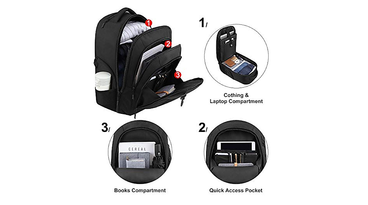 AMBOR 18 Inch Waterproof Rolling Backpack - Travel Easy