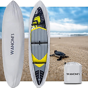 Wanoni's Kayak Cover Heavy Duty Waterproof Canoe Cover – UV Resistant Fishing Boat Cover for Outdoor Storage (9.3-18ft) (Gray, Suitable for 9.3-10.5ft Kayak)