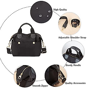 PORRASSO Women Crossbody Bag Fashion Shoulder Bag Multifunctional Handbag Ladies Satchel Nylon Messenger Bag for Travel School Work Daily Use Pink