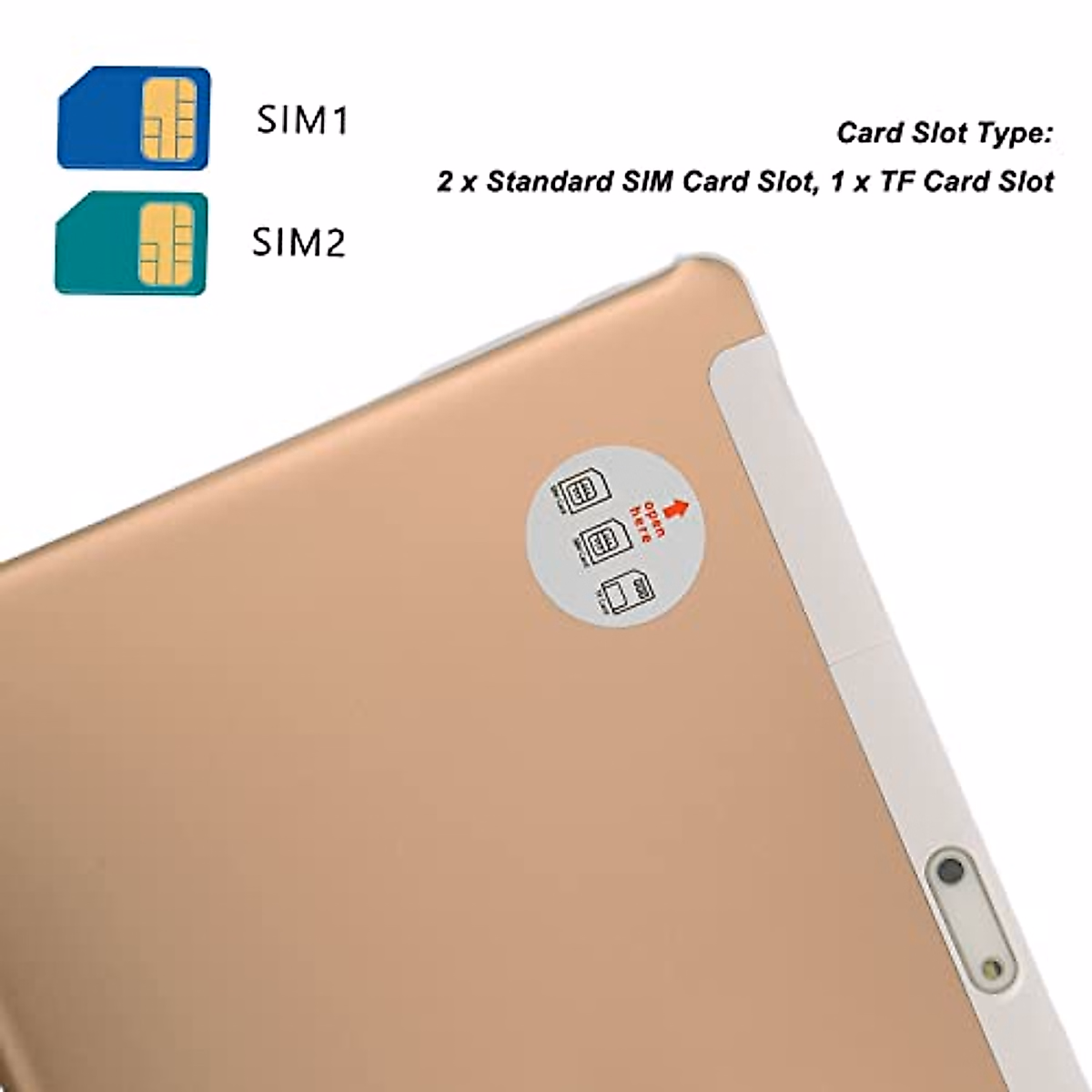 4G Tablet, 3 Card Slots Dual Camera High Definition 100240V Tablet PC for Work US Plug