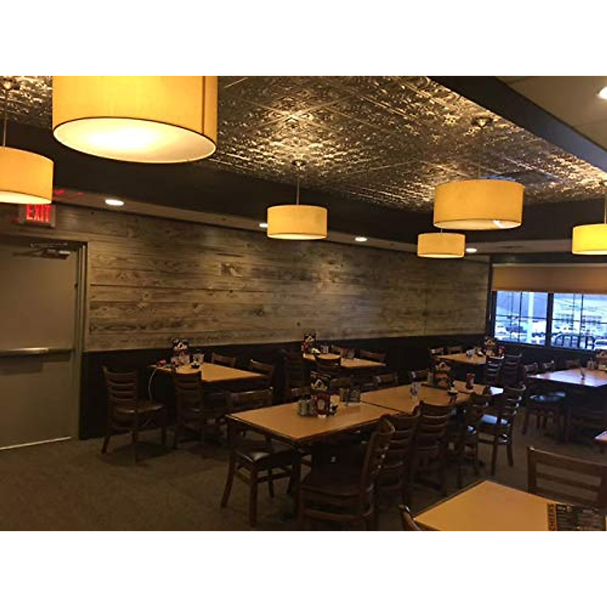 From Plain To Beautiful In Hours 148 Tiny Tulips PVC 2' x 2' Glue-up Ceiling Tile (Covers / 100 sq.ft), Siver, 25 Piece