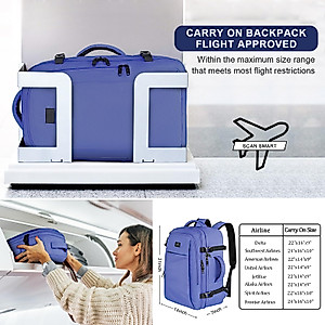 Travel Backpack for Women, 50L Carry on Backpack with Wet Bag Expandable Flight Approved Luggage Backpack Suitcase,Extra Large Weekender Bag Water Resistant Lightweight Daypack Gift for Traveler Women