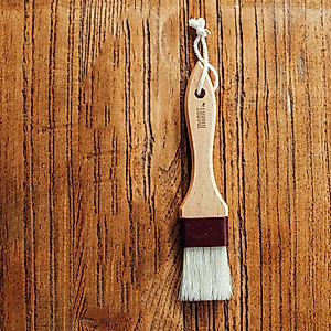 Pastry Brush Natural Bristle Wooden, MSART Basting/Food Brush, with Beech Wood Handle and Rope Hook, Great for Butter, Cookies, Oil, Bread, Frosting. Easy to Clean (1 inch)