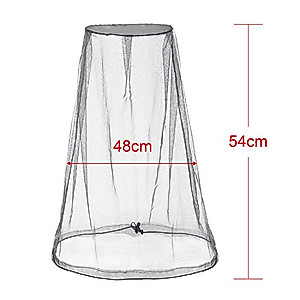 Hestya 4 Pack Mosquito Net Mesh Face Neck Fly Netting Hood from Bugs Gnats No See Net with Carry Bags for Outdoor(Gray)