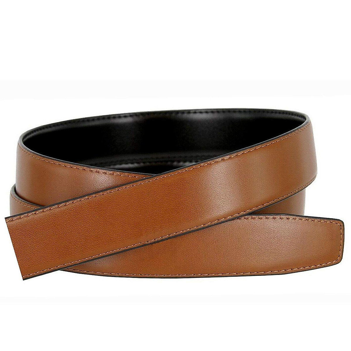 160502 Reversible Belt Strap Replacement Genuine Leather Dress Belt Strap, 1-1/8" (30mm) Wide (Black/Tan, 36)