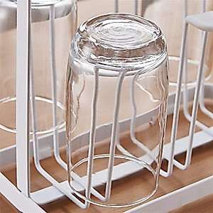 WIONC Restaurant Anti Scratch Wine Glass Holder Holds 6 Glasses Wrought Iron Drying Rack Hotel Bar Desktop Organizer Kitchen Utensil