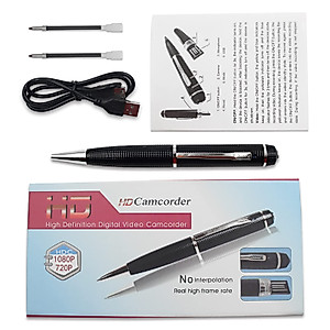 mom faves Hidden Spy Camera Pen, 1080P HD Body Cam with Loop Recording Portable Pocket Cam for Classroom Meetings Indoor/Outdoor