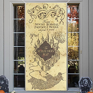 Magical Wizard Halloween Door Cover Hogwarts Porch Sign Banner Halloween Birthday Party Decorations and Supplies for Home