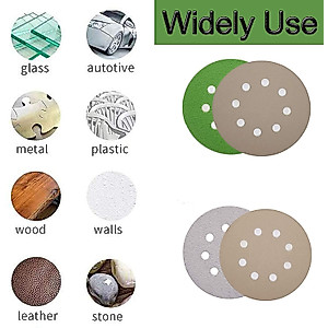 32pcs Sandpaper 8 Hole 5 inch Sanding Discs Hook and Loop 1500-10000 Grits Wet Dry Sandpaper with 2pcs Interface Pads for Random Orbital Sander Automotive Metal Polishing