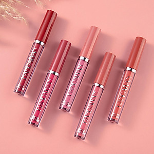 CCbeauty Matte Liquid Lipstick Set 6 Colors Velvet Smooth Lip Stick Waterproof Long Lasting Pigmented Non-Stick Cup Not Fade Pink Lip Makeup Mothers Valentine's Day Gift Sets for Her Women