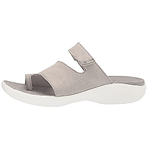 BZees Womens Carry On Slide Sandal Silver Smoke Camo Print 7.5 M