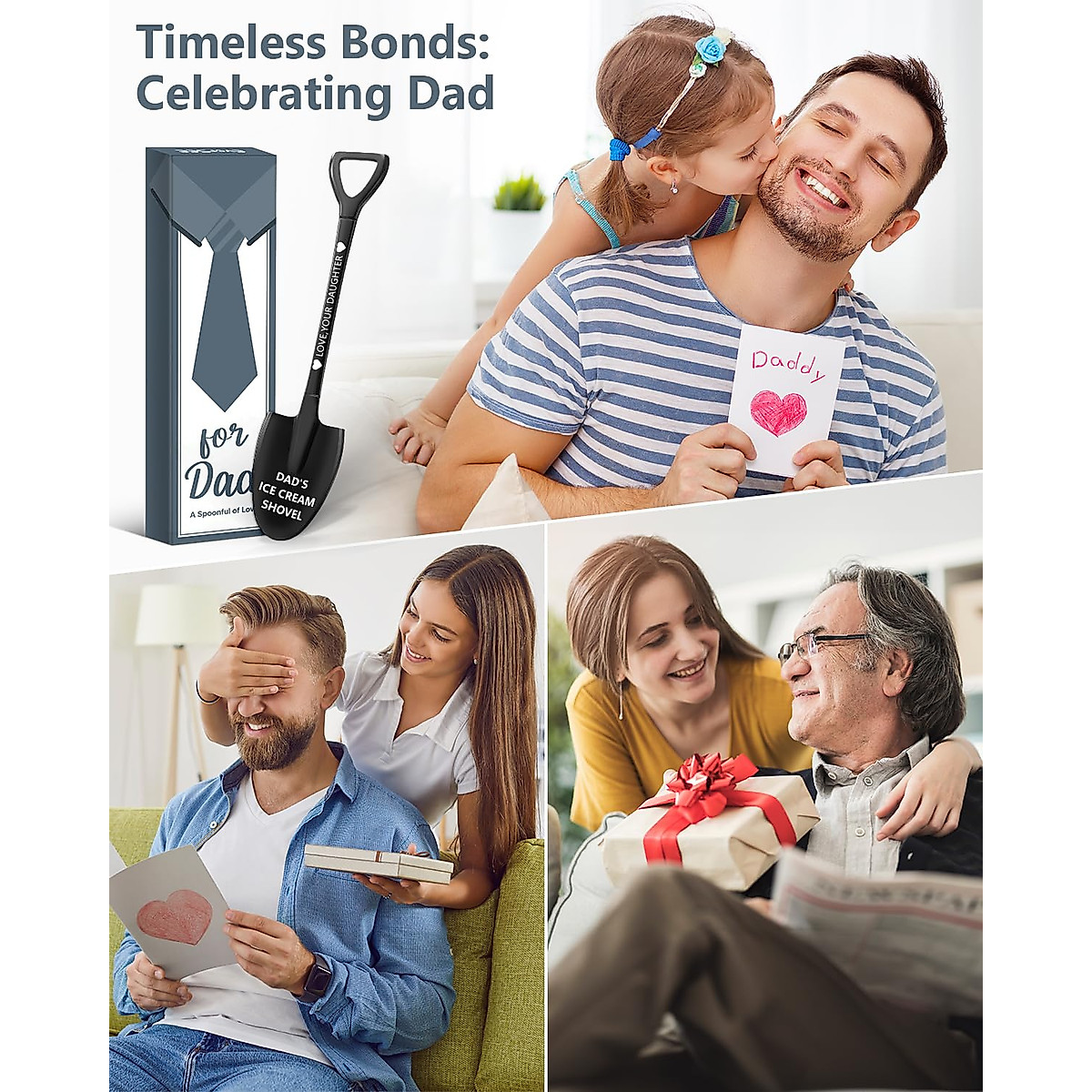 Gifts for Dad Fathers Day Dad Gifts from Daughter - Cool Ice Cream Shovel Spoon for Papa Husband Grandpa, Unique Birthday Present Ideas from Son Wife Kids Adults