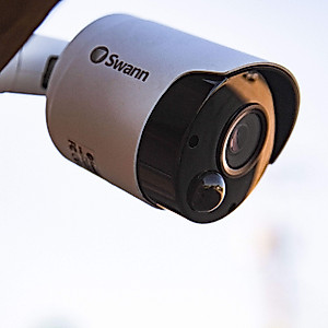 Swann Wired PIR Bullet Security Camera, 4K Ultra HD Surveillance Cam with Color Night Vision, Indoor/Outdoor, Thermal, Heat & Motion Sensing, Audio Monitoring, Add to NVR with PoE, SWNHD-885MSB