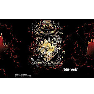 Tervis Harry Potter Marauder's Map Stainless Steel Insulated Tumbler with Clear and Black Hammer Lid, 20oz, Silver