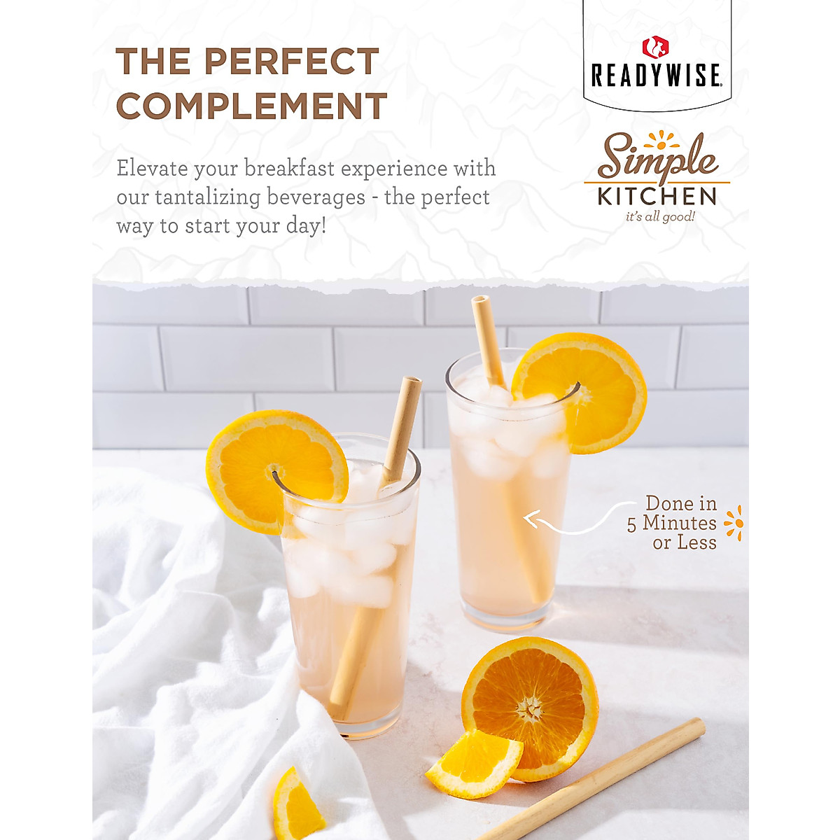 READYWISE - Simple Kitchen, Orange Drink Mix, 86 Servings, Healthy, Powdered Drink Mix, Healthy Drinks, Emergency Food Supply, 10 Can