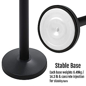 Yaheetech 8-Pack Retractable Belt Stanchion Set with 6.5FT Black Retractable Belt Crowd Control Barriers Queue Barriers Security Pole Posts