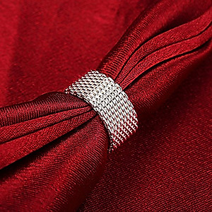 Cutesmile Fashion Beautiful Jewelry New 925 Sterling Silver Mesh Fine Ring Band (8)