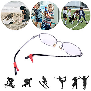 Hishelf 16 Pairs Eyeglass Ear Grips, Anti Slip Eyewear Retainers, Soft Silicone Ear Hook for Kids Glasses - Multicolor (HS003)