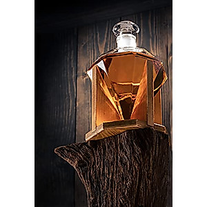 Diamond Decanter For Whiskey, Liquor, Scotch, Rum, Bourbon, Vodka, Tequila Decanter, The Wine Savant 750ml - Gifts For Men & Women Clear