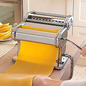 Hand Crank Noodle Making Machine Bright Finish Noodle Pressing Machine With Resistance 0.5-2.5mm For Household Use