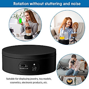Hoteam Turner Cup Rotating Display Stand for Epoxy Glitter Tumbler Display Turner 360 Degree Tumbler Spinner Automatic Spinning Rotating Platform Mute Photography Turntable(Black,6 Pcs)