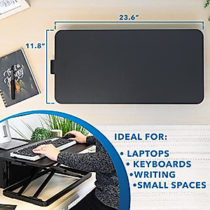 Mount-It! Standing Keyboard Tray, Adjustable Height Keyboard Riser for Desktop, Ergonomic Sit Stand Key Board and Mouse Platform, Ergonomic Lifter for Keyboard and Laptops 23.6 x 11.8 Inch