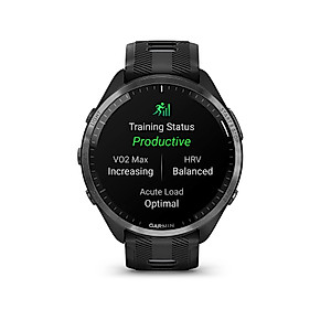 Garmin Forerunner® 965 Running Smartwatch, Colorful AMOLED Display, Training Metrics and Recovery Insights, Black and Powder Gray, 010-02809-00