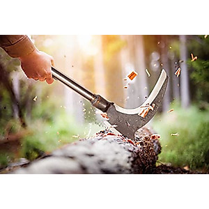 Scythe Garden Tool for Mowing Grass - 21-inch Anti-Slip Long Handle Weeding Scythe Sickle Garden Tool with Dual Scythe Blade and a Leather Sheath and a Small Sharpening Stone