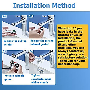 XAYKEN Faucet Extender Universal 1080 Swivel Robotic Arm Swivel Extension Faucet Filter 1080 Degree Rotatable Faucet Aerator with Filter Cartridge Faucet Extender for Bathroom Sink and Kitchen Silver