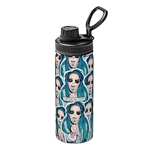 HIKTIEK Halseys Stainless Steel Insulated Tumbler Sports Water Bottle Hot and Cold Travel Cup 18oz