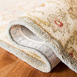 SAFAVIEH Antiquity Collection 5' x 8' Grey Blue / Beige AT822A Handmade Traditional Oriental Premium Wool Area Rug