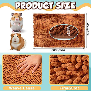 Timgle 4 Pieces Guinea Pig Cage Liners with Cleaner Set Washable Reusable Guinea Pig Bedding Absorbent for Guinea Pig Training Pad Supplies and Other Small Animals, Mixed Colors (24 x 16 Inch)