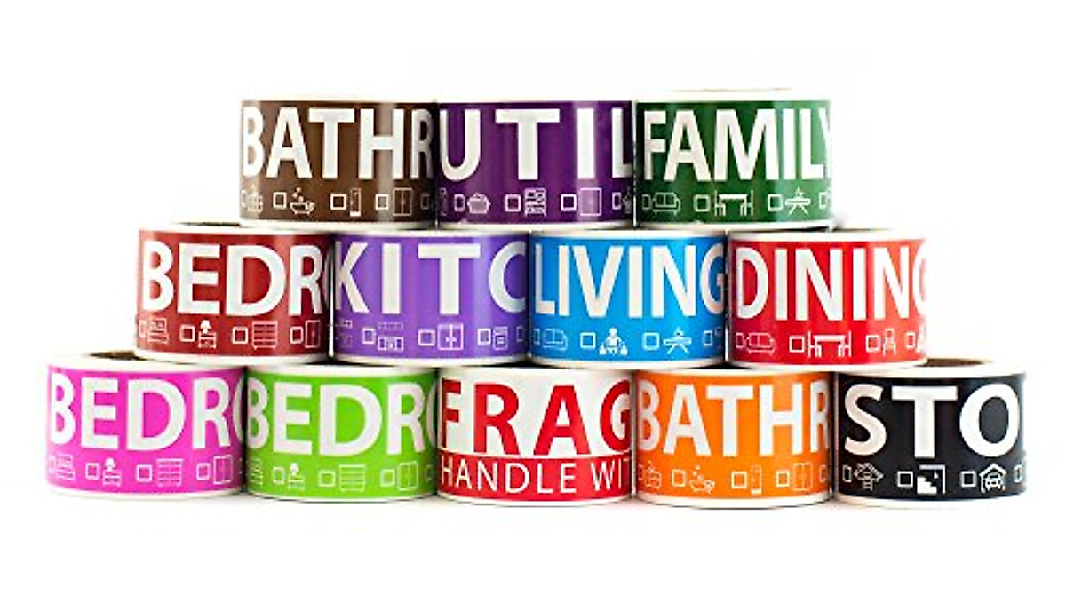 600 Color-Coded Moving Labels for 3-Bedroom Home | Organize & Pack Faster