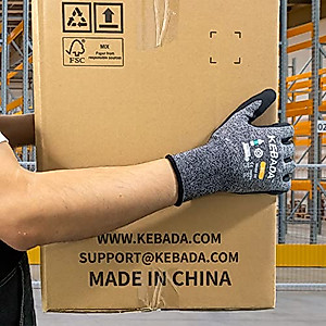 Kebada Gardening Gloves for Men, 6 Pairs Breathable Garden Gloves, Foam Latex Coated, Stretchable Knitting General Duty Work Gloves, Made from Recycled PET Bottles,Green & Gray, Large